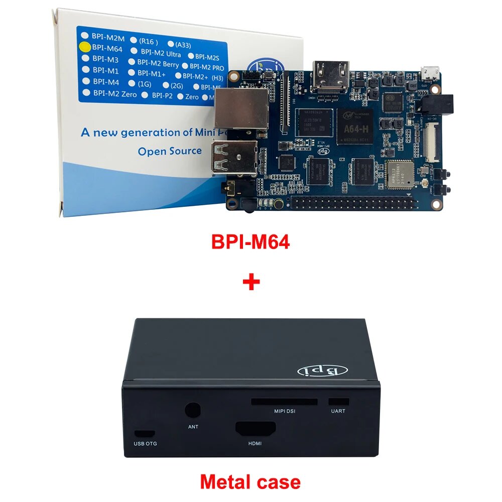 Banana Pi BPI-M64, Синий, Комплект с кейсом