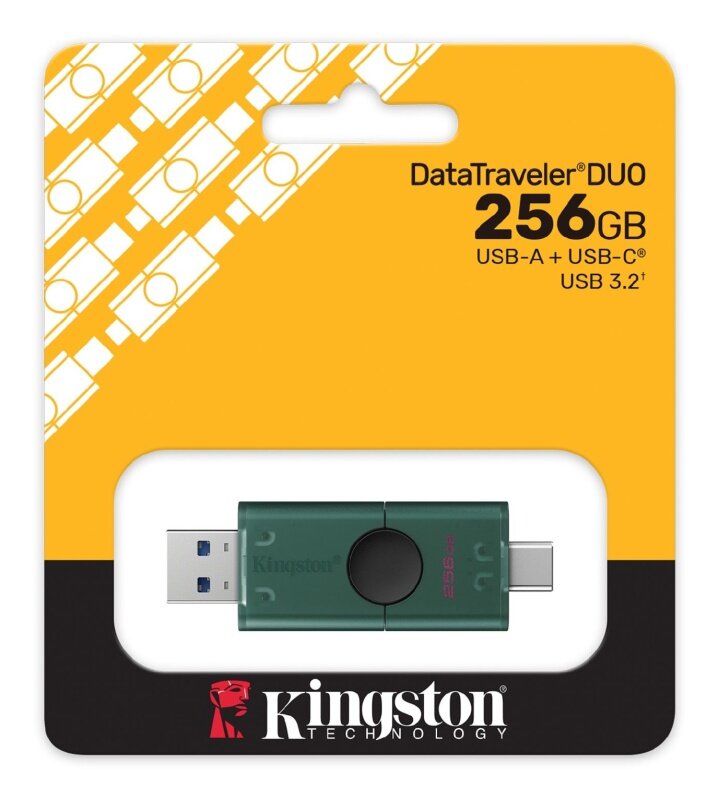 Устройство USB Flash Drive 256Gb Kingston DTDEG2/256Gb DataTraveler Duo темно зеленый / USB Type-A и USB Type-C
