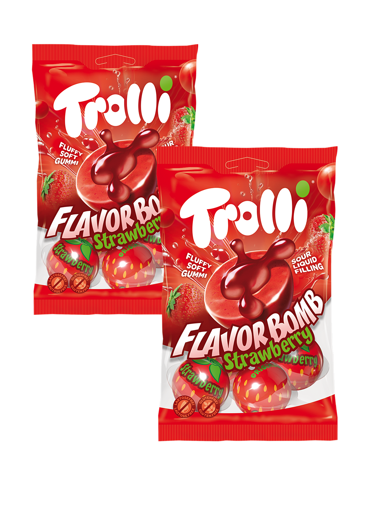 Мармелад Trolli Flavourbomb Strawberry /Тролли Флейворбомб Клубника 75г х 2 шт (Германия)