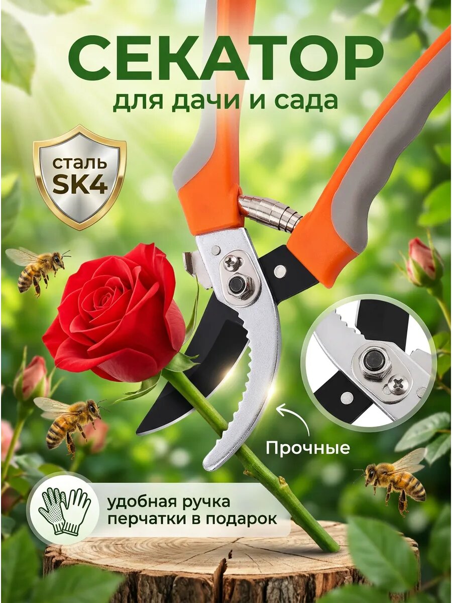 Ножницы садовые секатор на пружине острые