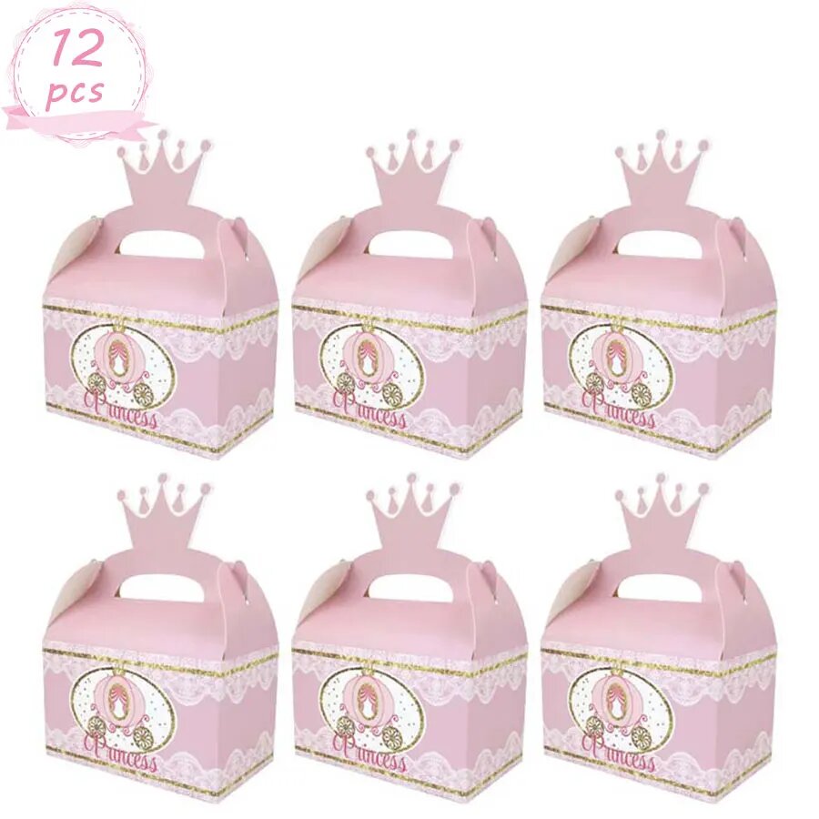 Картонные подарочные коробочки для конфет Розовый, PINK-12PCS