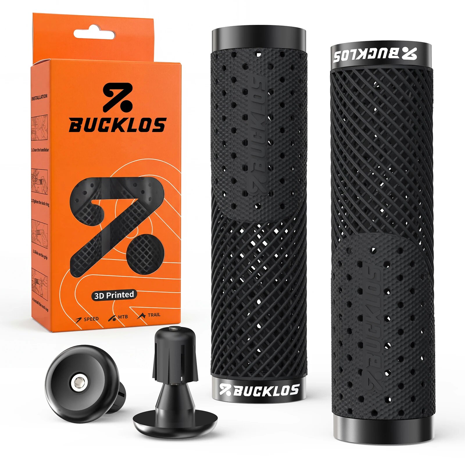 BUCKLOS GR800 Ручки для руля велосипеда 3D печать Черный, GR800-BLACK
