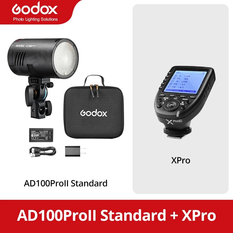 Новый Godox AD100proII AD100PRO II TTL HSS 100W карманный фонарик 2.4G беспроводной наружный фонарик для камер Sony Canon Nikon Fuji Olympus