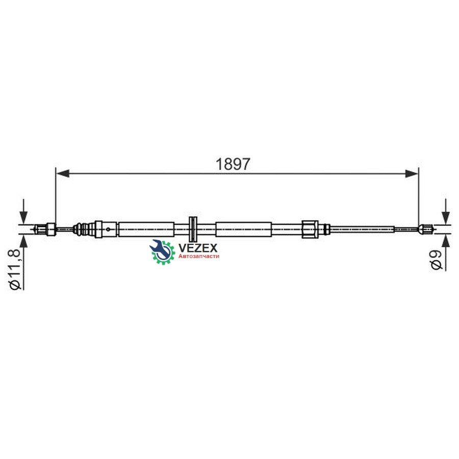 BOSCH 1987482433 Тормозной трос
