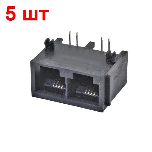 Модульный разъем RJ11 6P4C 1x2 5 шт. блок из 2 розеток