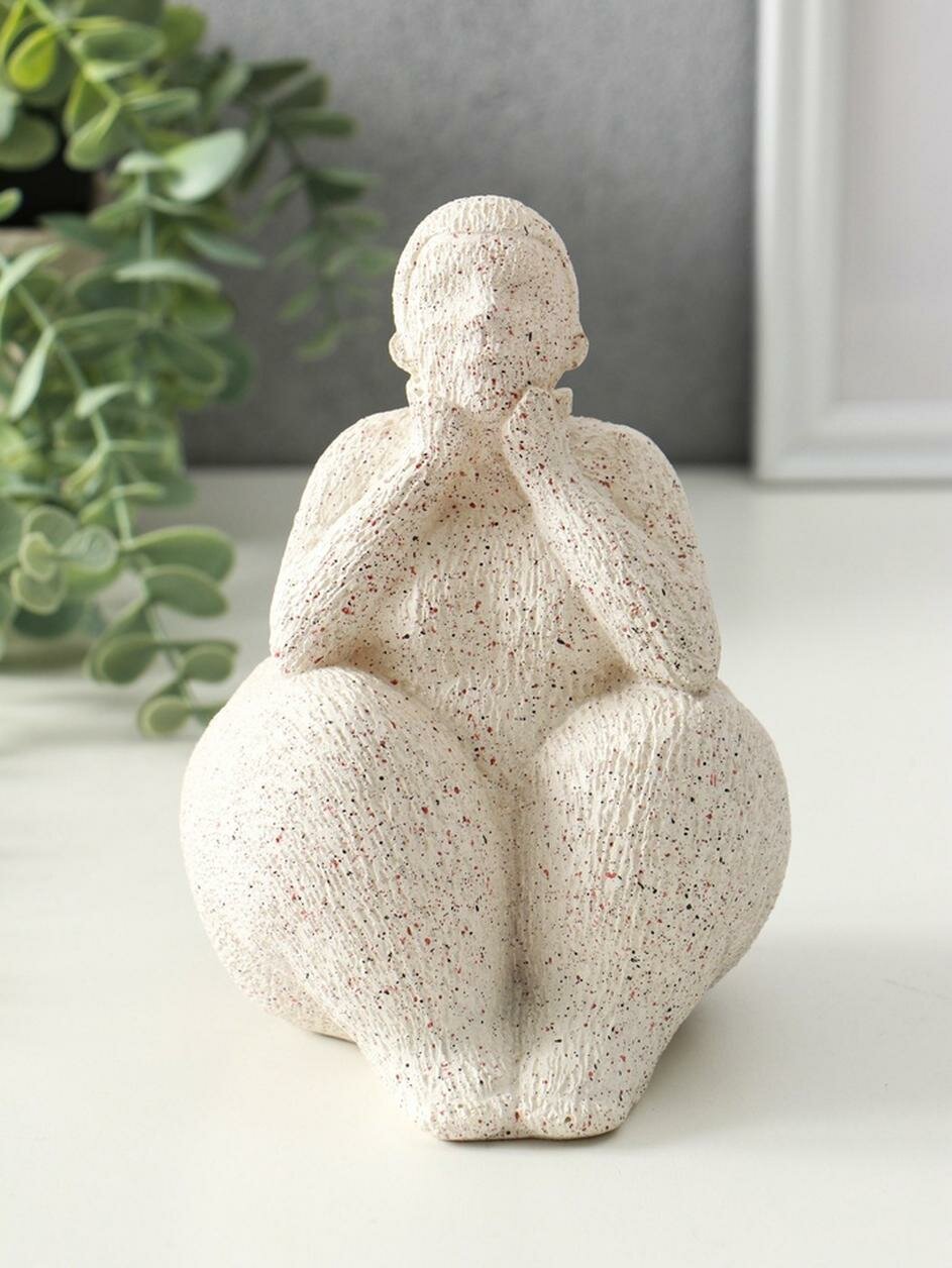 Фигура полистоун «Пышечка. Удивление», белый песок, 11.5×11×16 см