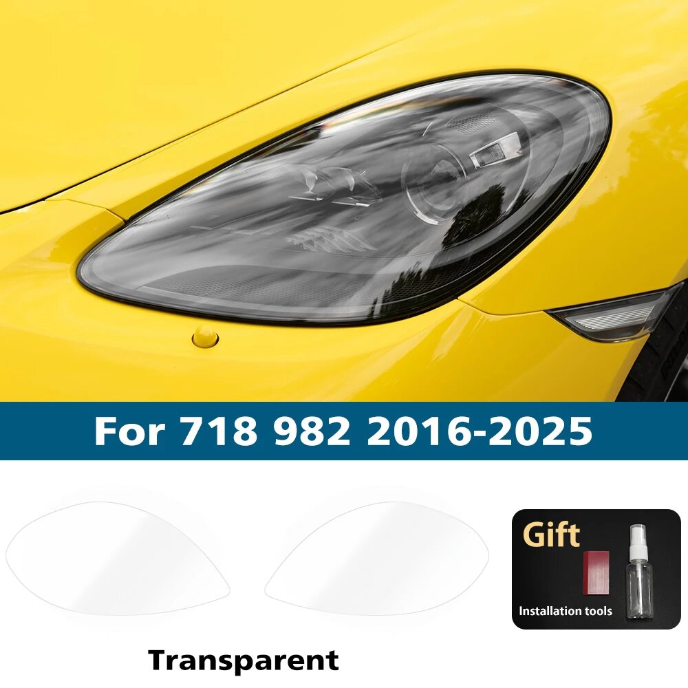 Для Porsche 911 718 991 992 18-25 982 18-25 Автомобильные фары ТПУ PPF Защитная For 718 16-25 CLR
