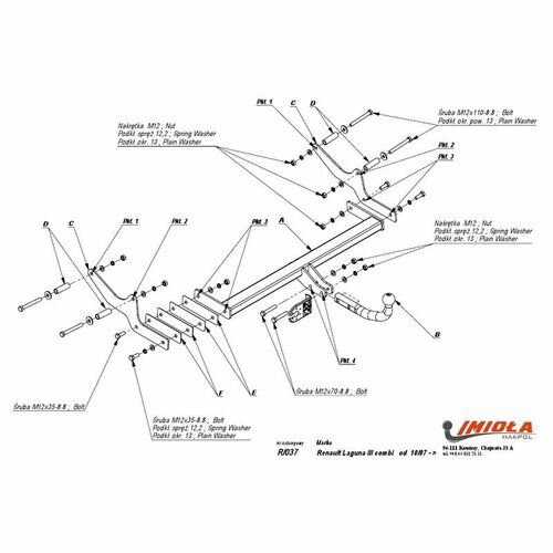 Фаркоп RENAULT (MEGANE IV grand coupe (4D)) IMIOLA R037