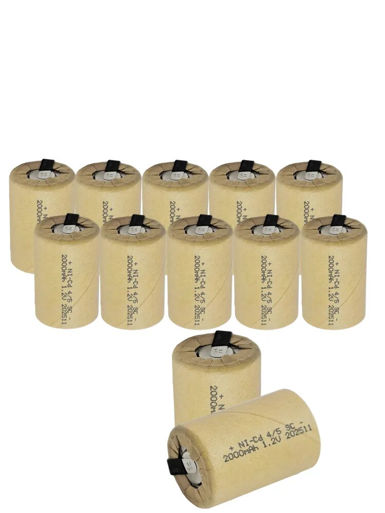 10 шт 1.2V Зарядный аккумулятор Никкадмиевый аккумулятор NI - CD 4 / 5 SC 2000MAH
