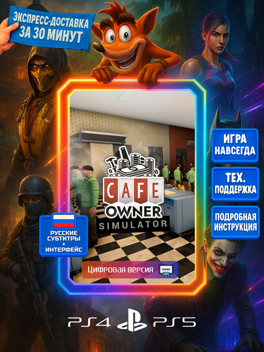 Cafe Owner Simulator PS4/PS5 | Моментальная доставка | Русские субтитры и интерфейс | Имитация