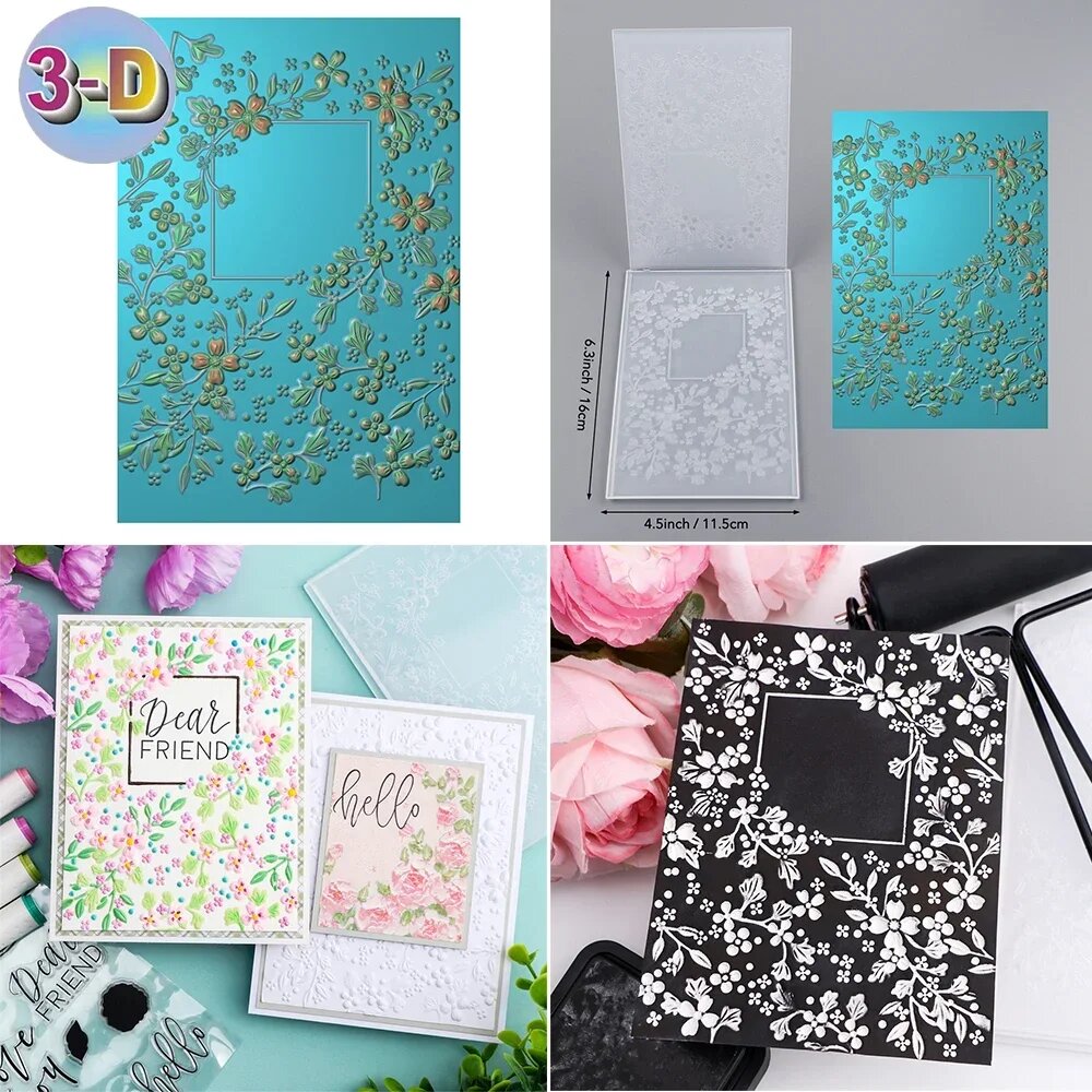 Папка для тиснения 3D Embossing Folders Blooming Flowers AT0125