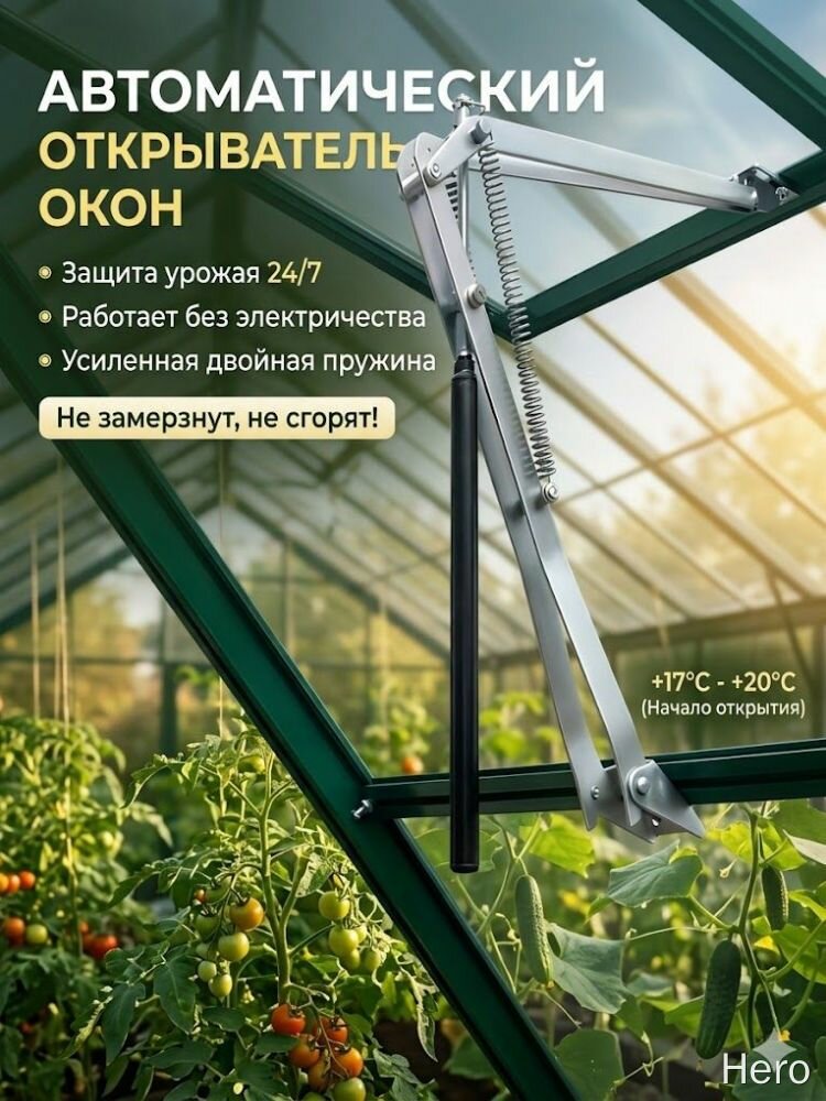Форточка для теплицы380 х 100мм, Алюминий