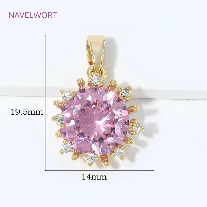 Подвески NAVELWORT Золотые подсолнухи с цирконами для Фиолетовый, 2 pieces, 18K Gold Plated