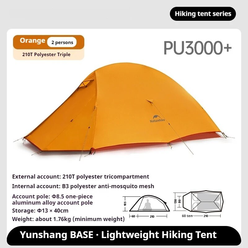 Палатка Naturehike Cloud Up Series для откры-air, легкая, 3 сезона, на 1-3 человека, складная, альпинистская, кемпинг, водонепроницаемая, защищающая от солнца