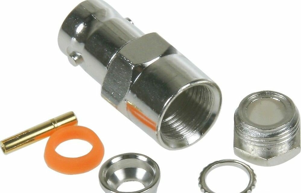 BNC-7025 HYR-0102 (GB-102) (BNC-7025), Разъем BNC, гнездо, RG-6, зажим (Clamp)