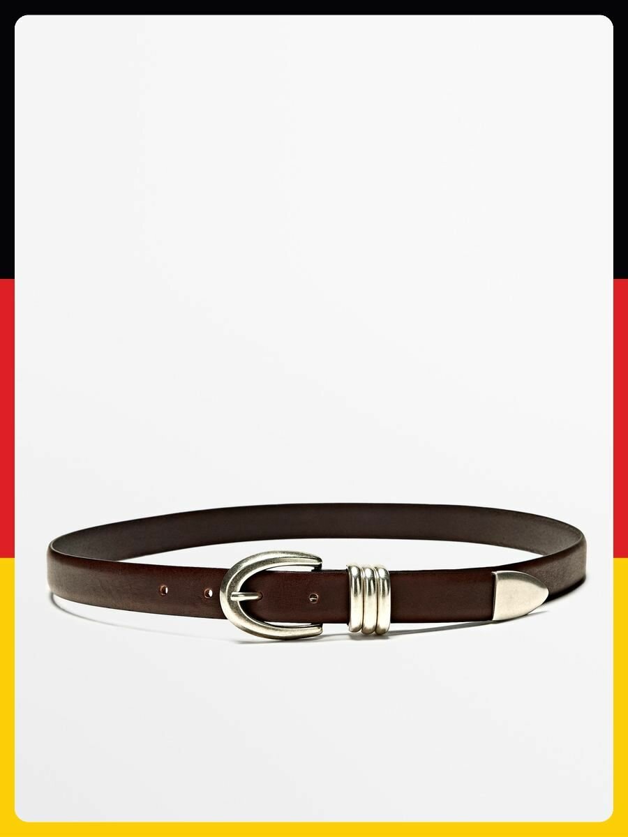 Ремень Massimo Dutti 6199/660, коричневый, S / 80cm