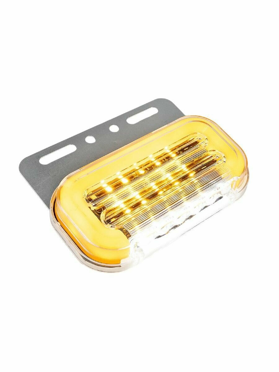 Боковой диодный габаритный фонарь (12v) с подсветкой колеса в железном корпусе для грузового транспорта