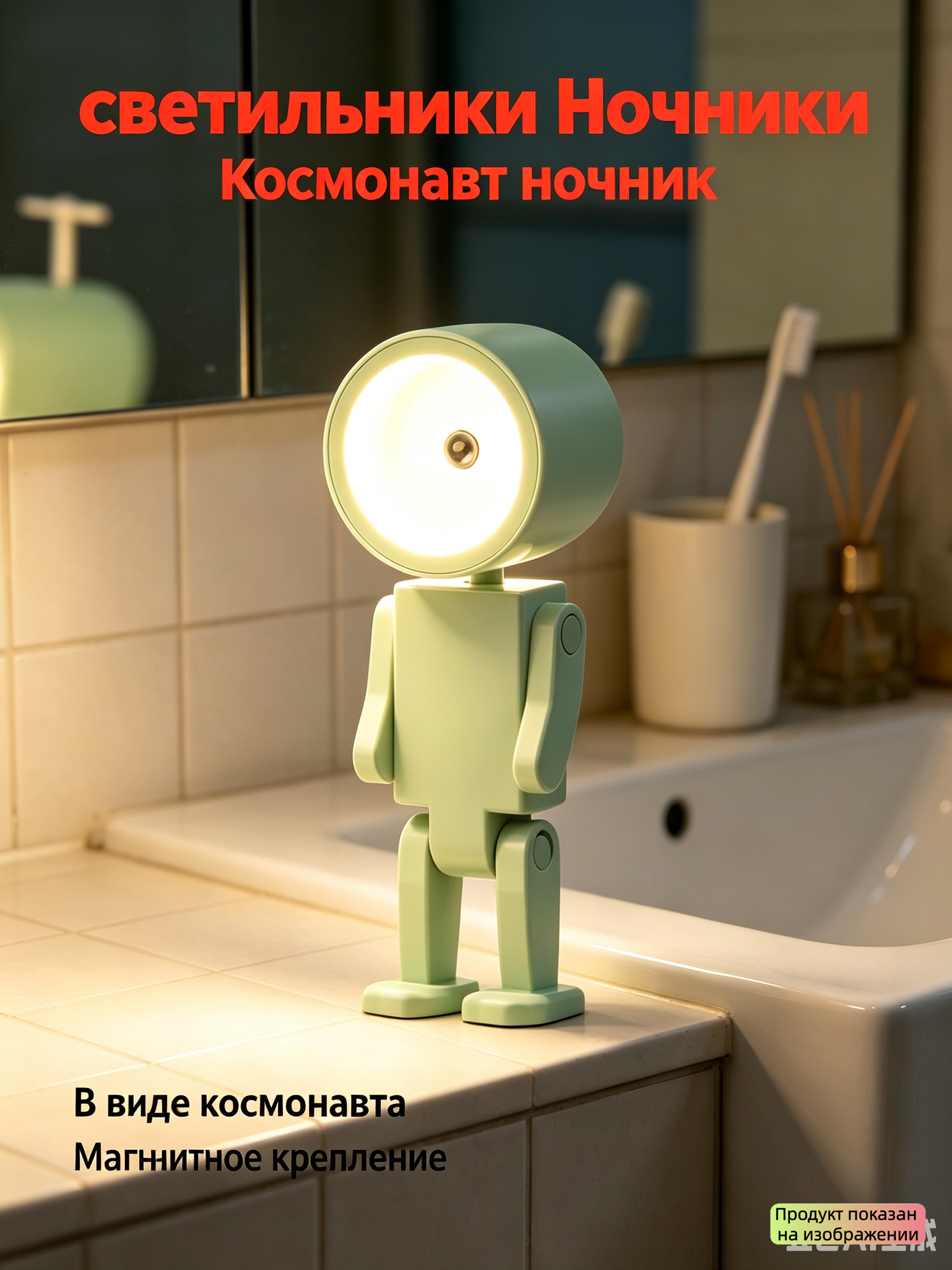 Ночник "Космонавт", LED, на магните, 2 Вт, питание от батареек