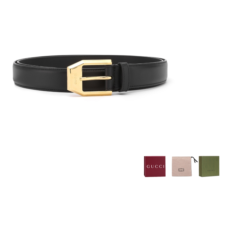 GUCCI Кожаные ремни унисекс черный ширина 3 см 85