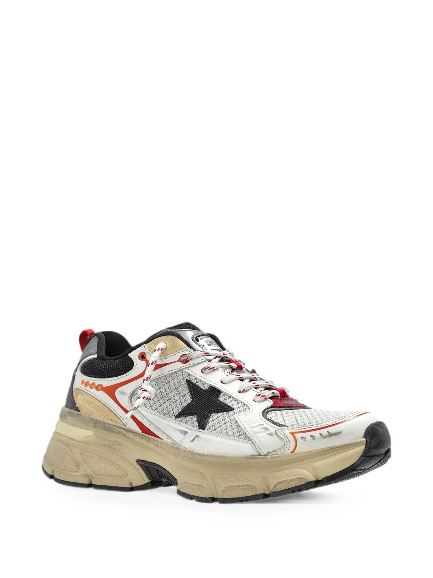 Кроссовки Golden Goose Lightstar mesh-panel sneakers, размер 40, бежевый/белый — фото 1