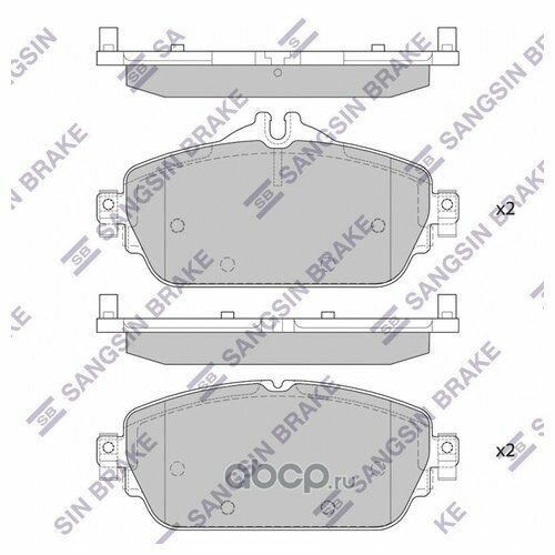 Колодки тормозные mercedes w205 14- передние l 144мм. hardron sangsin brake hp4044 Sangsin HP4044