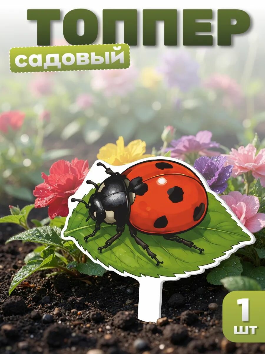 Садовые фигурки для дачи Божья коровка на листе