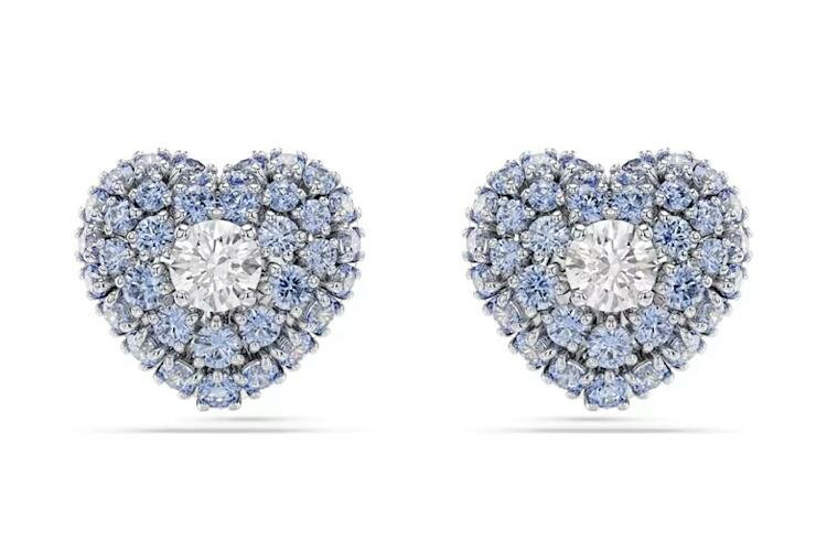 Серьги пусеты, кристаллы Swarovski