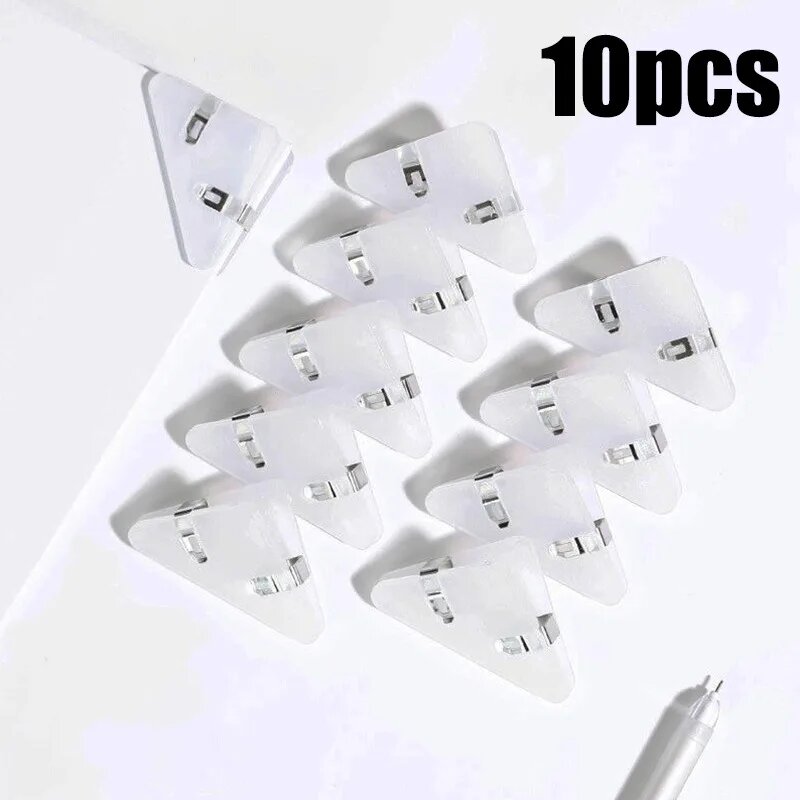Треугольные пластиковые зажимы для бумаг (10/30 шт.) Белый, 10pcs white