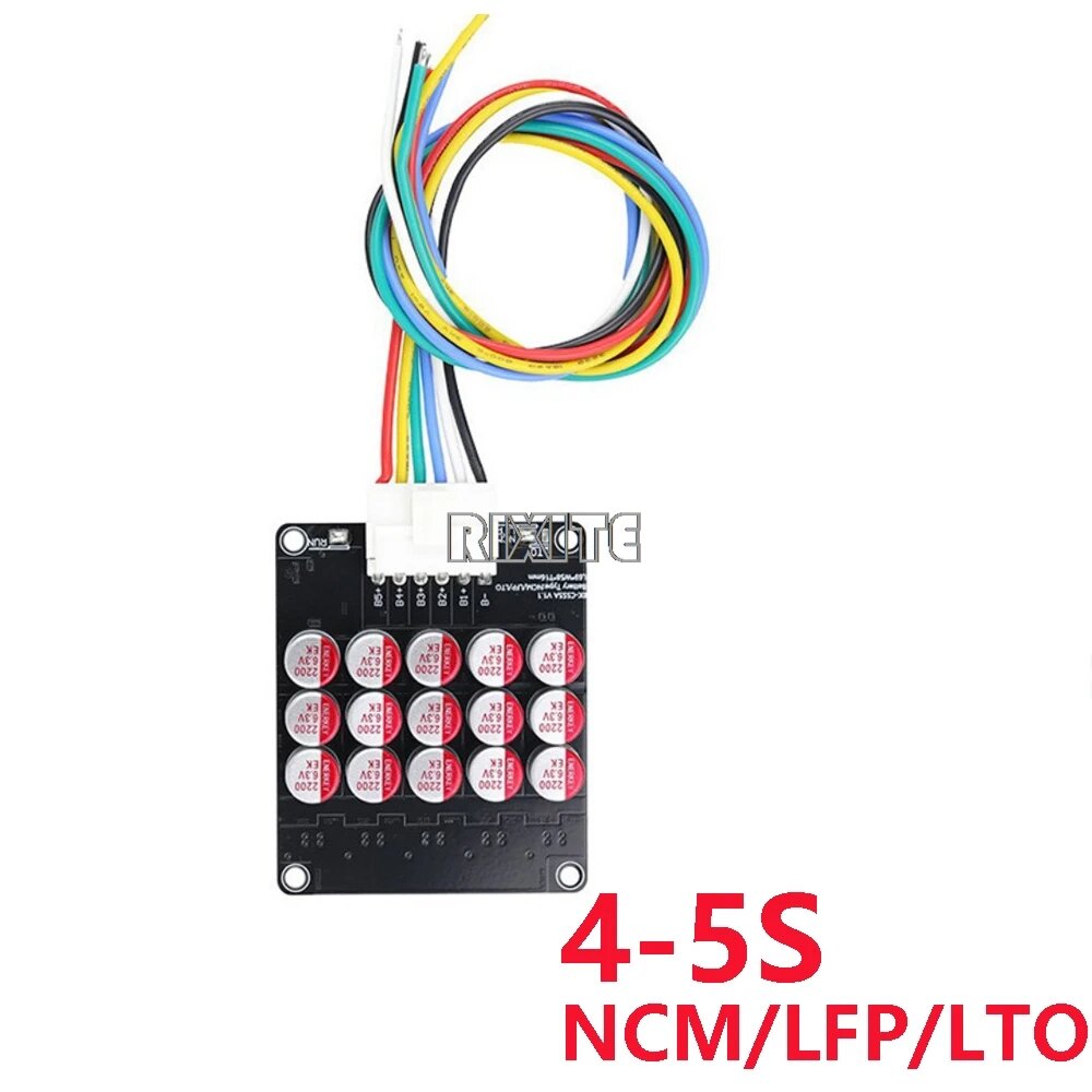 Активный балансир-эквалайзер BMS 5A RIXITE для LiFePO4, LiPo, LTO аккумуляторов 4-5S NCM LFP LTO