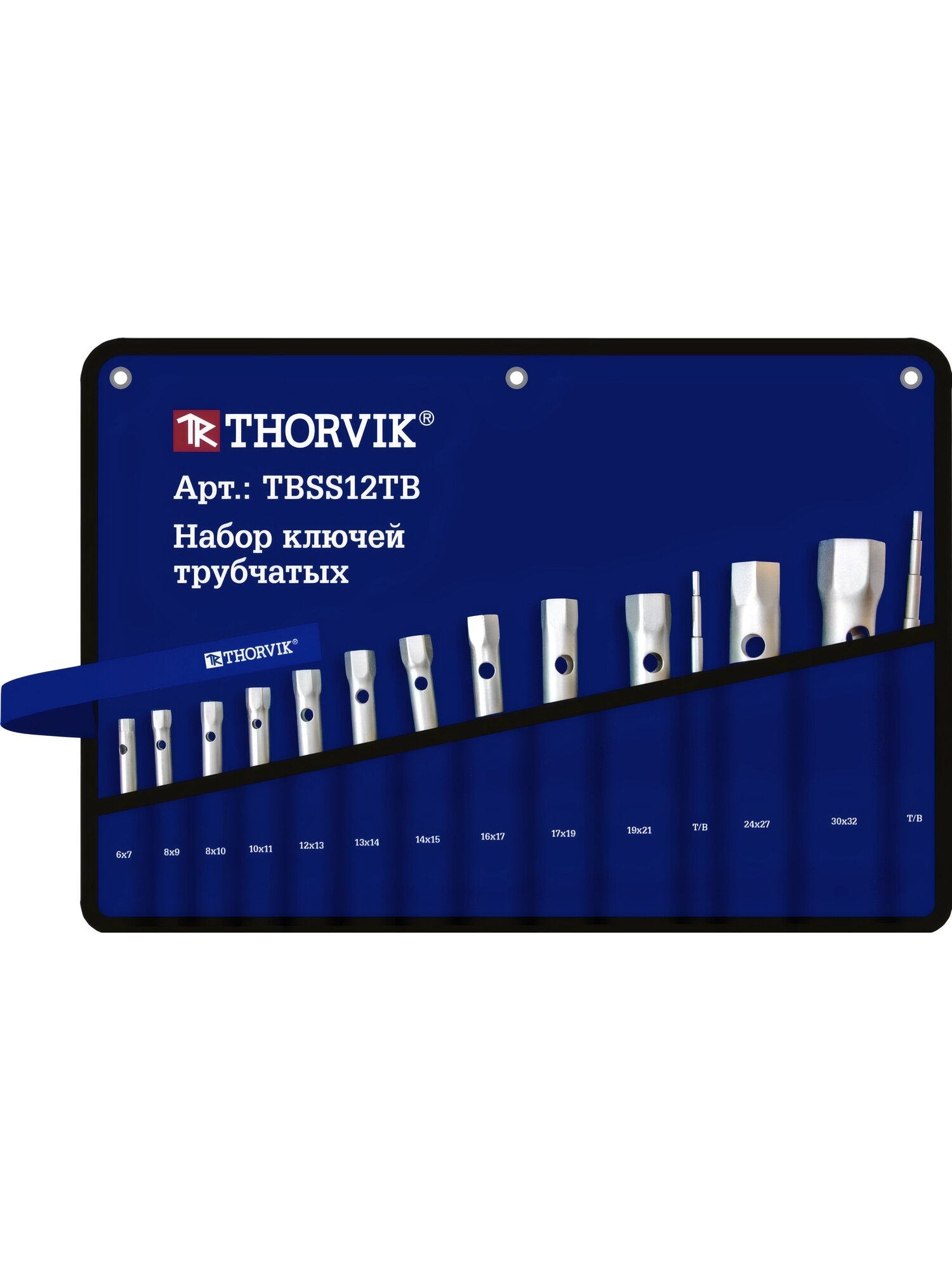 Набор ключей трубчатых Thorvik TBSS12TB в сумке, 6-32 мм, 12 предметов