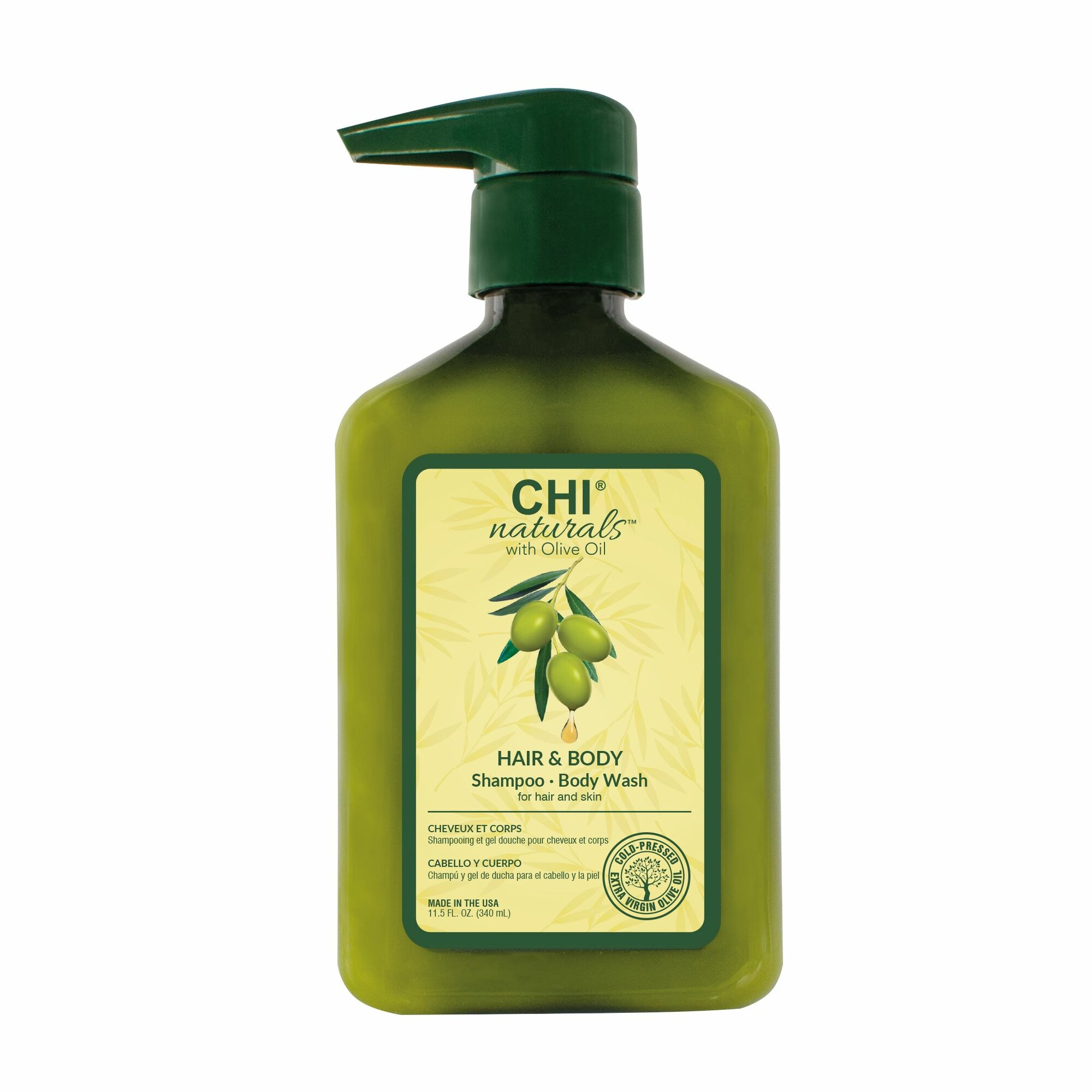 CHI NATURALS Шампунь восстанавливающий с маслом оливы, 340 мл