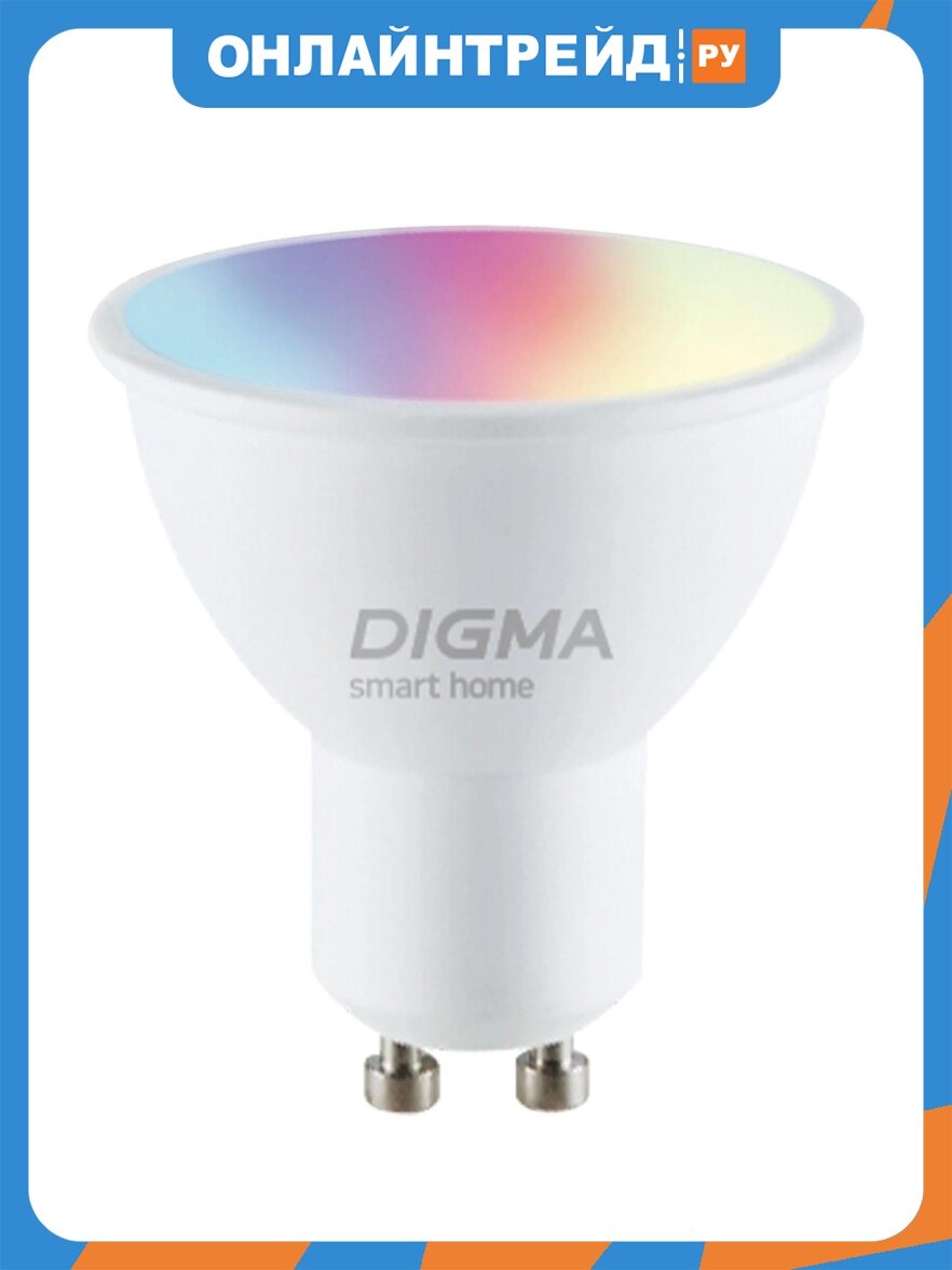 Умная лампа Digma DiLight L1 GU10 5Вт 400lm Wi-Fi (DLL1GU10)