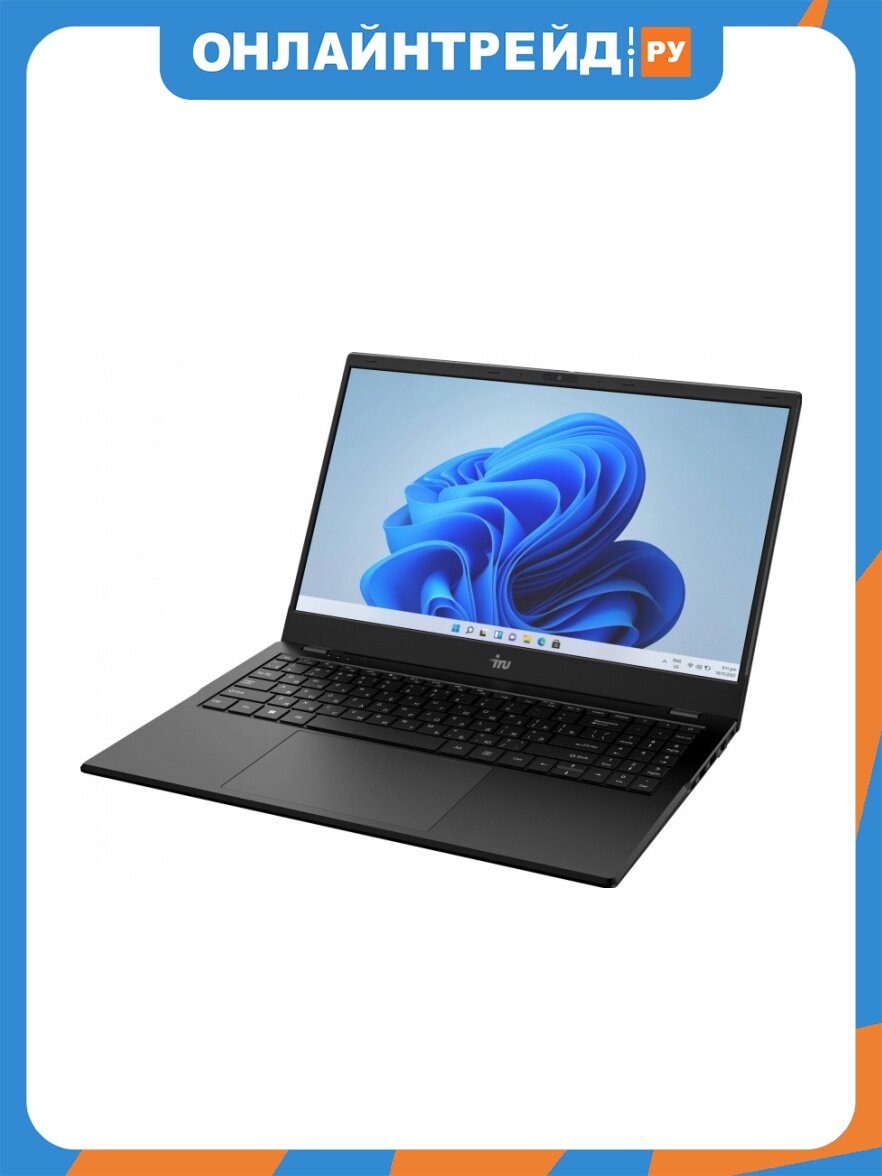 Ноутбук Iru Planio 15ING 15.6", IPS, Celeron N4500 1.1ГГц, 2-ядерный, 16Гб LPDDR5, 512Гб SSD, Intel UHD Graphics, Windows 11 Pro, черный (2140840)