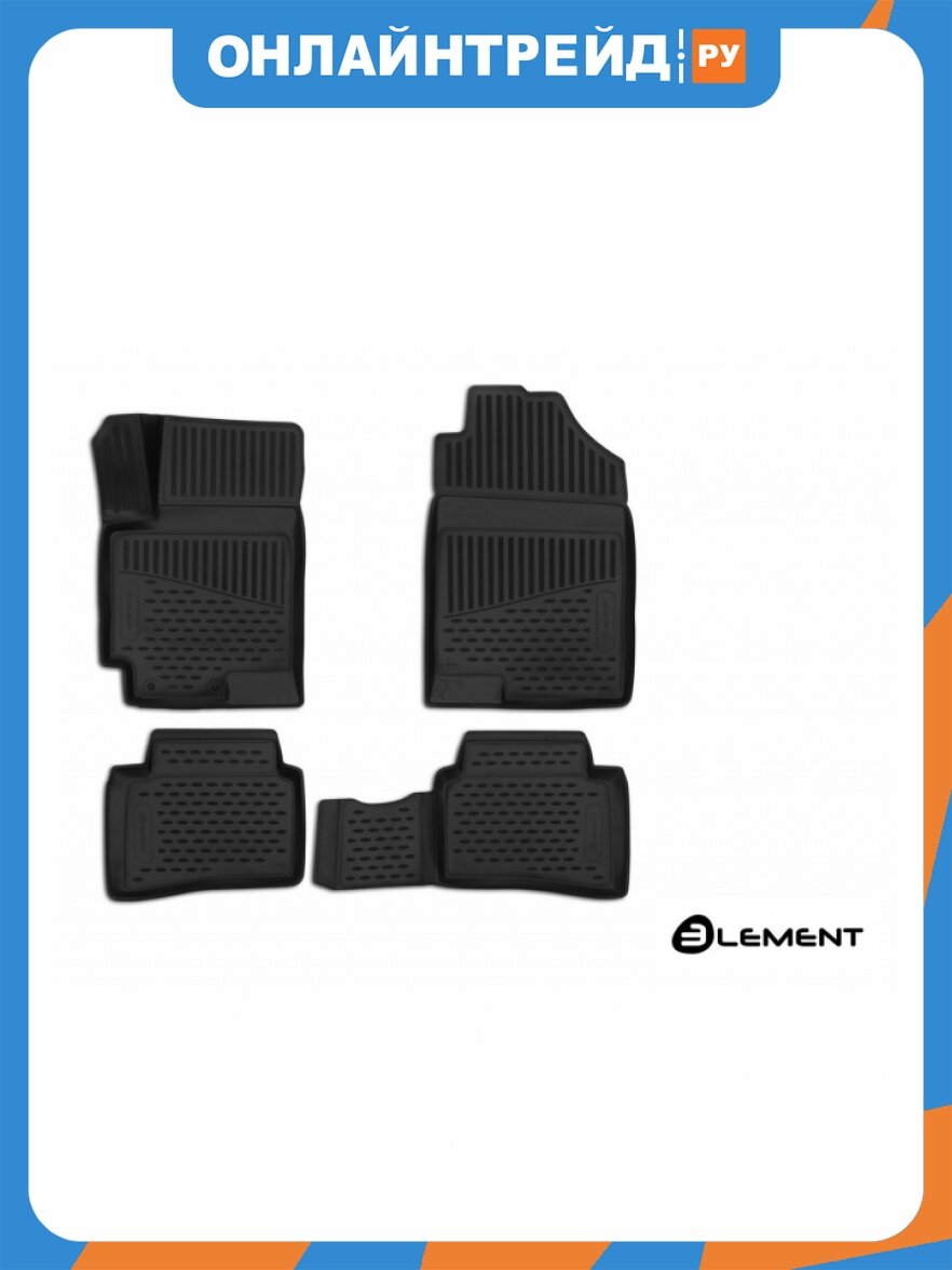 Коврики 3D в салон Autofamily ELEMENT для HYUNDAI Solaris (2017-н. в.) полиуретан (ELEMENT3D2065210)