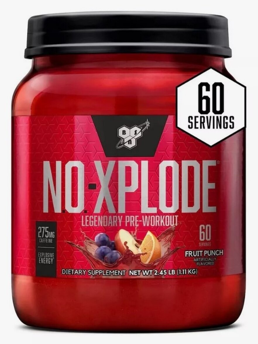 Предтренировочный комплекс Bsn NO XPLODE FRUIT PUNCH 2.45 LB (60 serving) (6U)