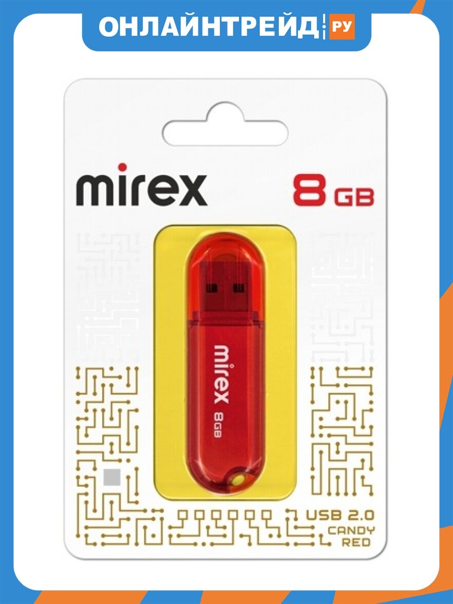 Флэш накопитель Mirex 8 Гб CANDY RED USB 2.0 (13600-FMUCAR08)