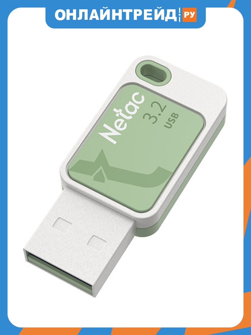 USB флешка Netac UA31 128Gb white/green USB 3.2 (NT03UA31N-128G-32GN)