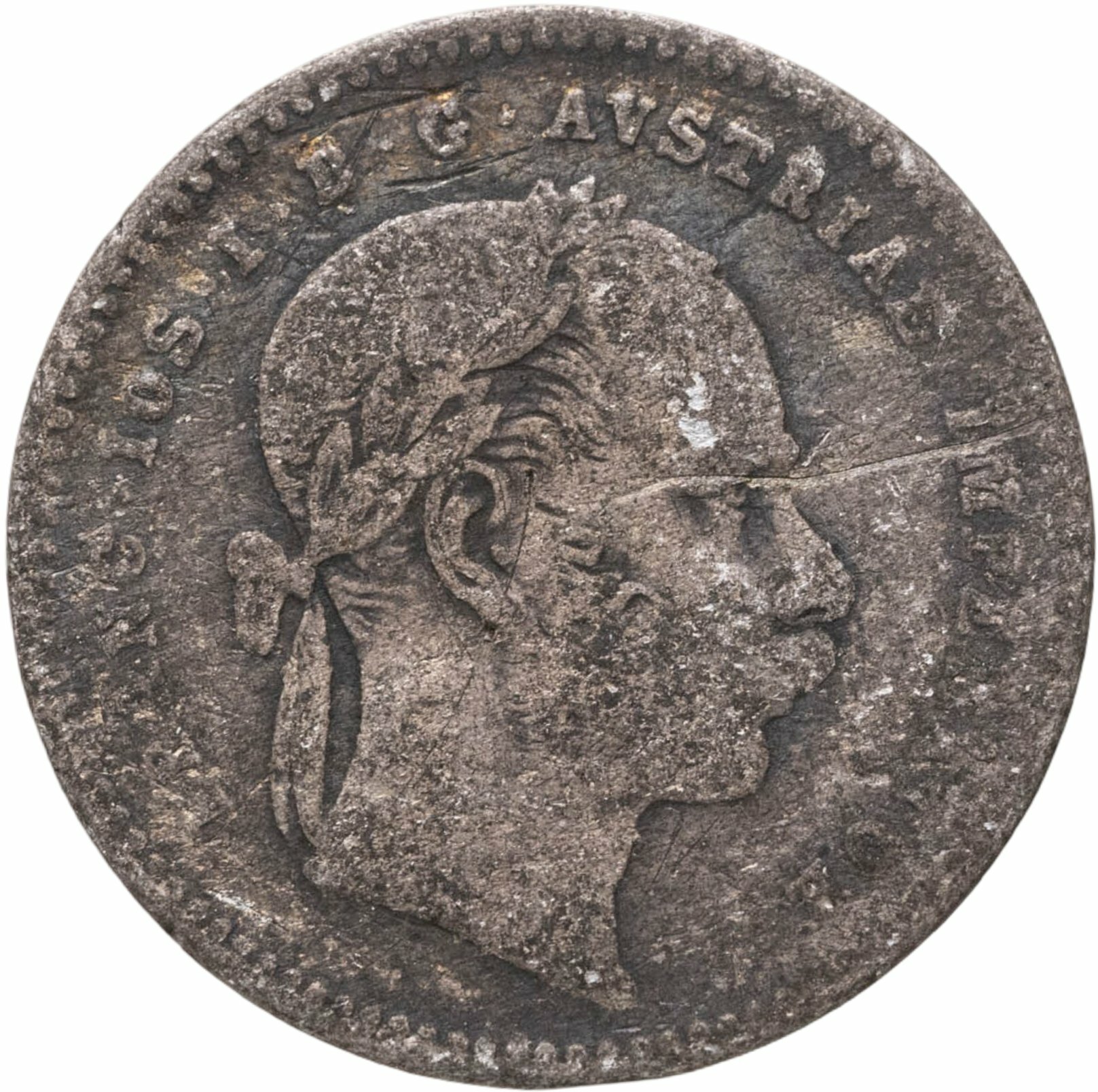 Австрия 20 крейцеров kreuzer 1868-1872, Серебро 500, в сохранности F