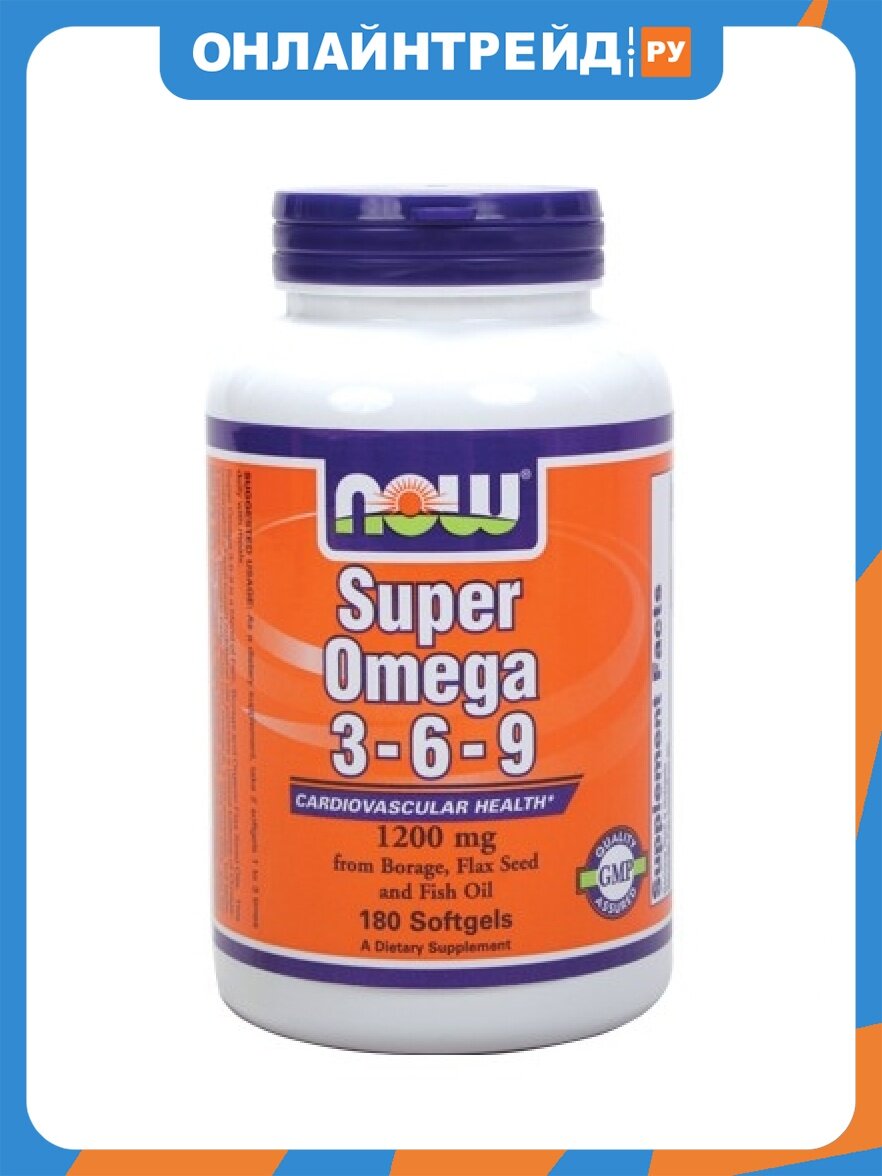Биологически активная добавка Now Foods Super Omega 3-6-9 1200mg / 180 sgels