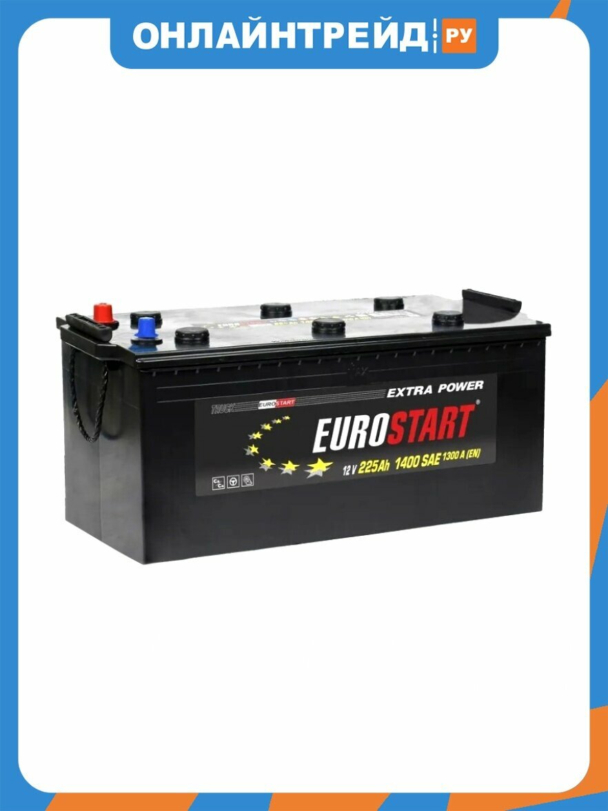 Аккумулятор Eurostart Extra Power, 518x276x242, обратная полярность, грузовой, 225 Ач