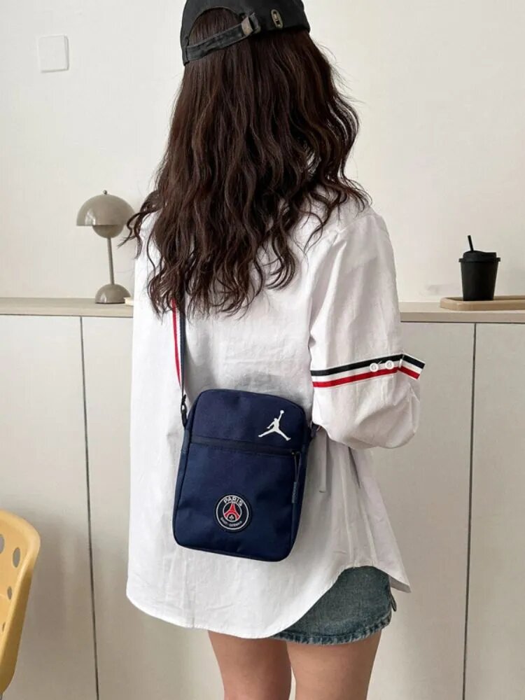 Сумка Jordan Paris Saint-Germain Crossbody, синяя, из брезента, 21x15.5x5 см — фото 1