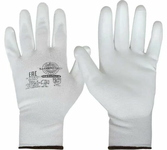 Перчатки Safeprotect НейпПол-Б (нейлон+полиуретан, белый) р,10 (XL)