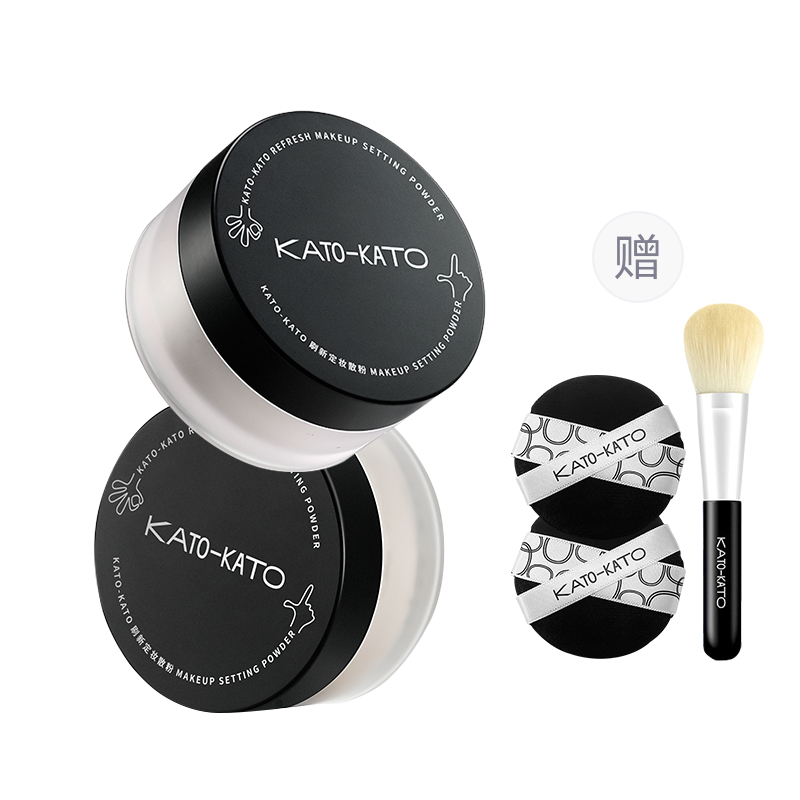Матирующая пудра женская KATO-KATO, (Newly Upgraded Packaging) 01 Nude 20g with Loose Power Brush+Powder Puff 2 Pcs