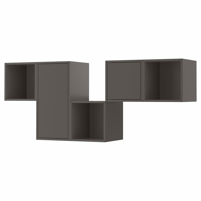 Полка ikea eket, темно-серый, 175x35x70 см 392.863.94
