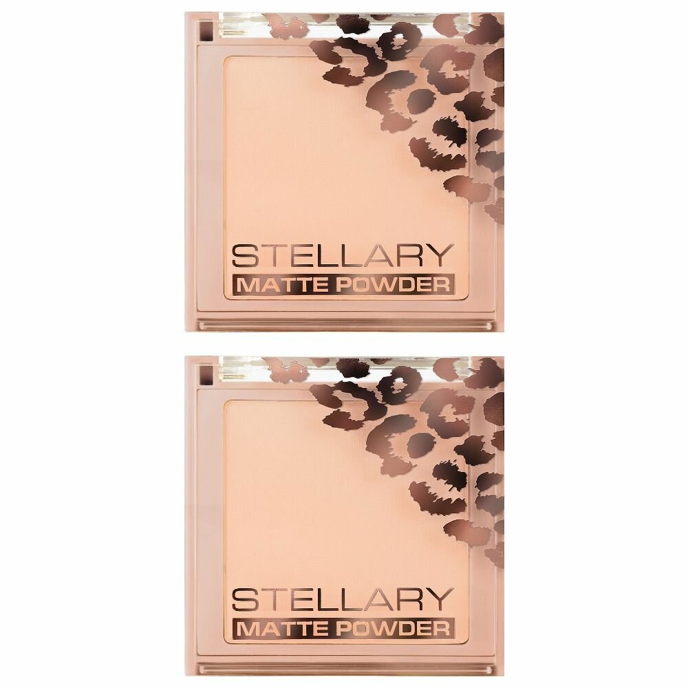 Stellary Компактная пудра Pressed Powder тон SP 02 Розово-бежевый, 7 г, 2 шт