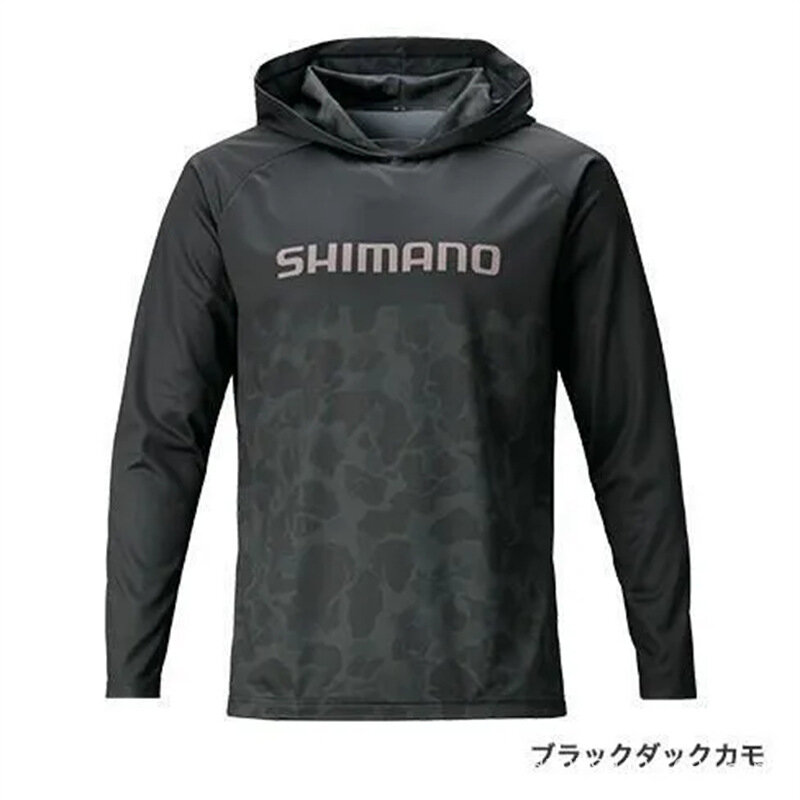 SHIMANO Джерси мужская для рыбалки с капюшоном с принтом Точки, рыболовный лонгслив летний солнцезащитный