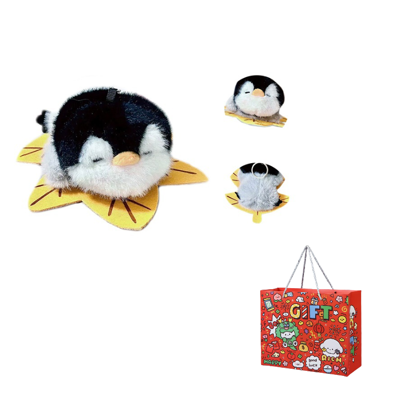 Плюшевый шарм унисекс ELEPH BUNNY Maple Leaf Penguin Charm[Autumn], высота 12 см
