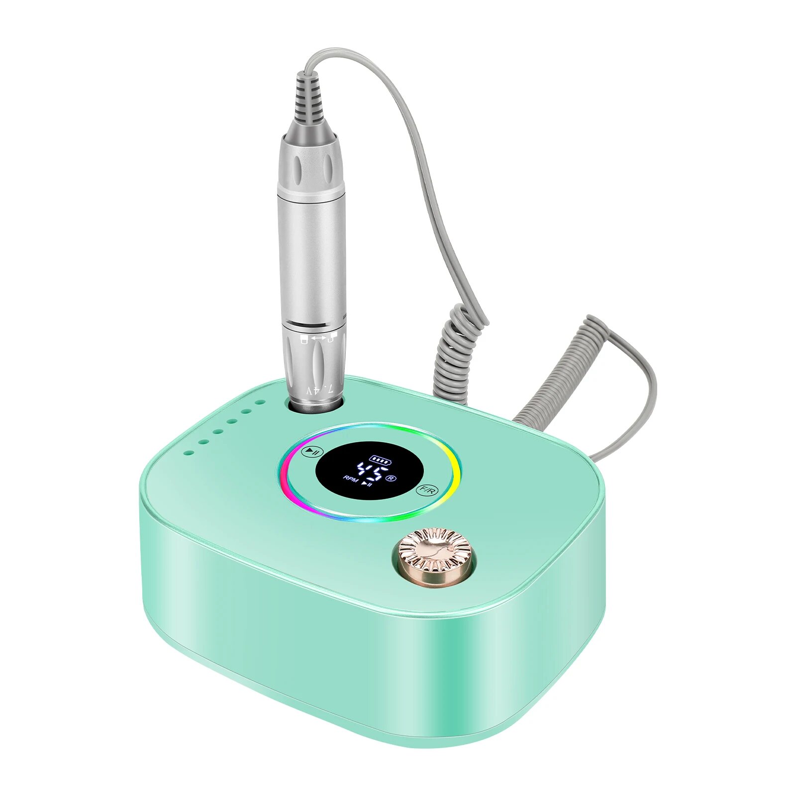 Электрическая маникюрная дрель Rechargeable Electric Nail Drill 45000 RPM S01-Green
