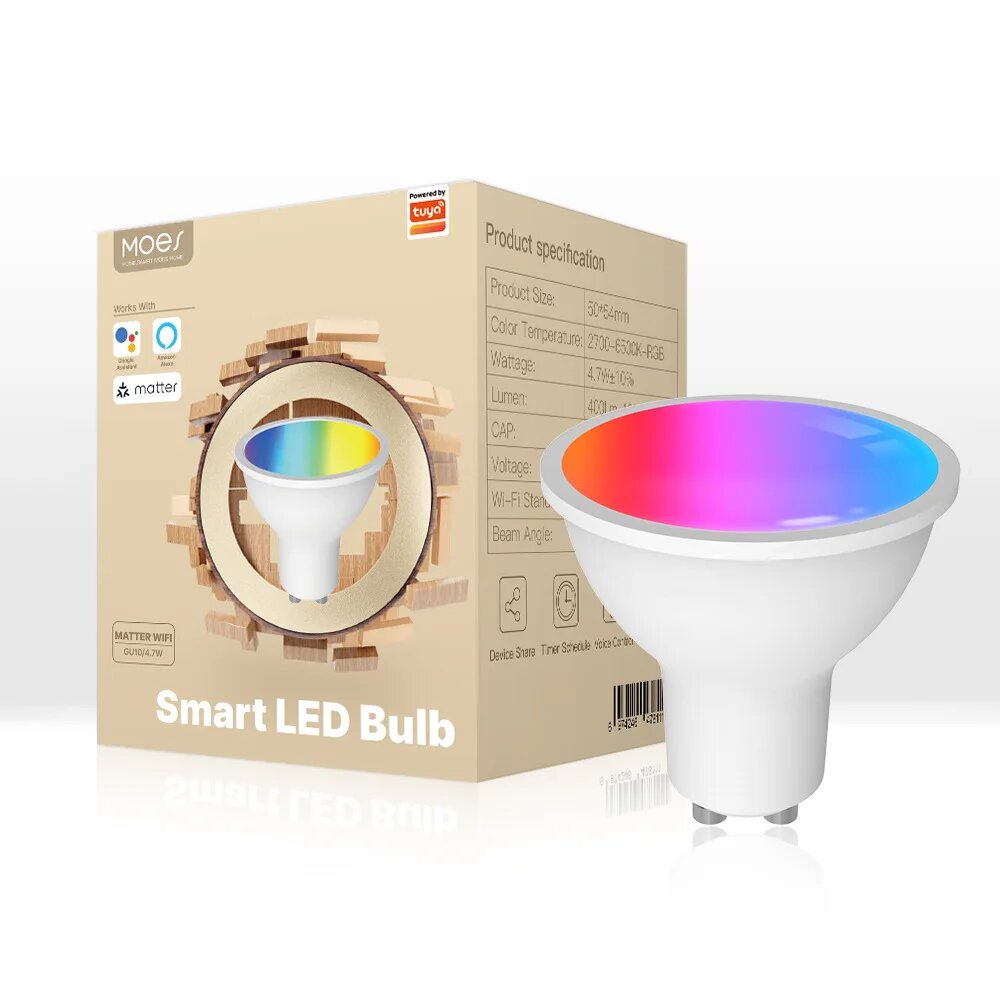 YSRSAI Умная RGB лампа Tuya Matter 16 млн цветов GU10 E27 E14 GU10 4.7W