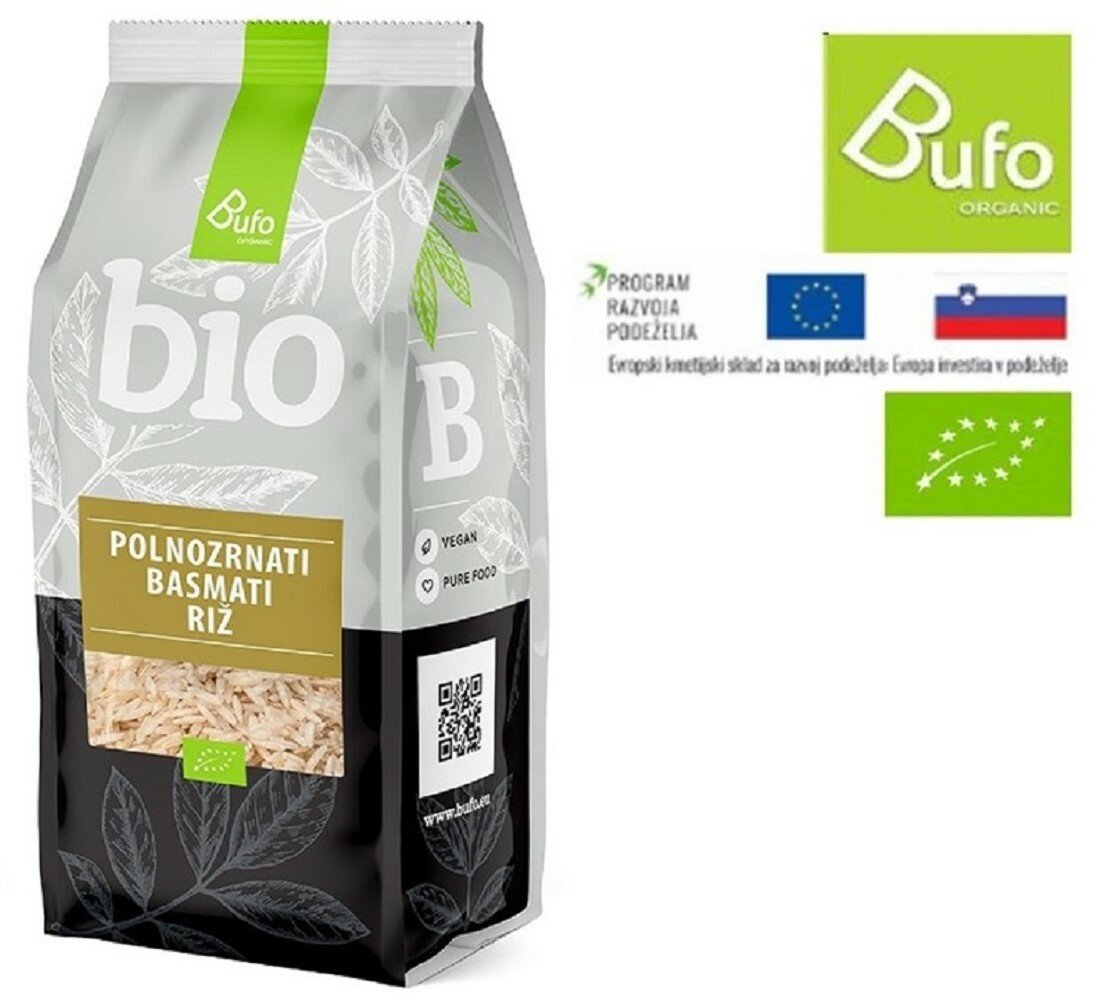 Bufo Eko рис басмати цельнозерновой бурый Словения 500г
